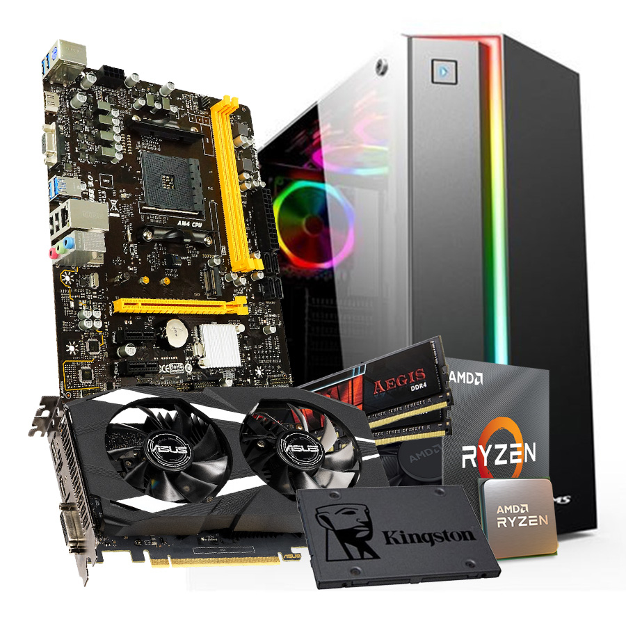 Racunar GAMER GHOST Ryzen 5 4500 3.6GHz, B450MH, ASUS VGA DUAL-GTX1650 ...
